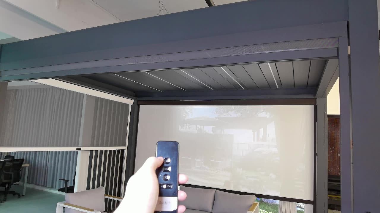 Qingying Modern Restaurant Remote Control Louver Pergola Waterproof ...