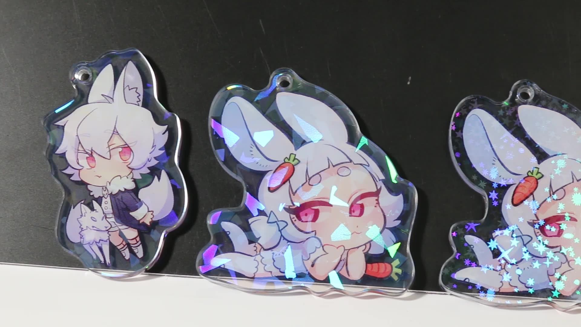 Vograce High Quality Two Side Print Custom Shaped Keychain Transparent ...