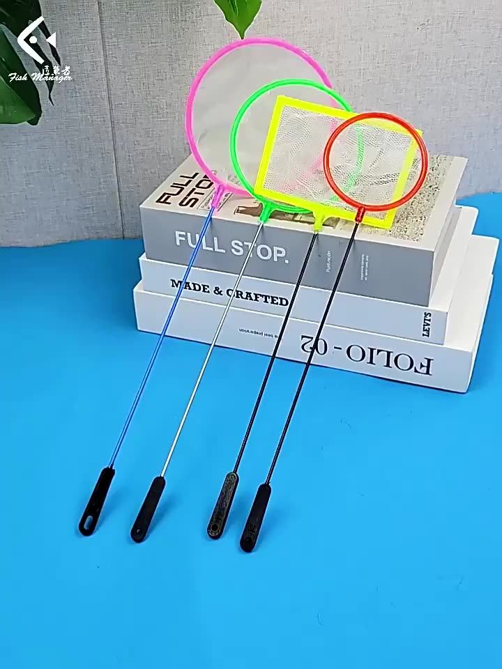 Abs Plastic Goldfish Fish Net Portable Long Handle Square Aquarium Fish ...