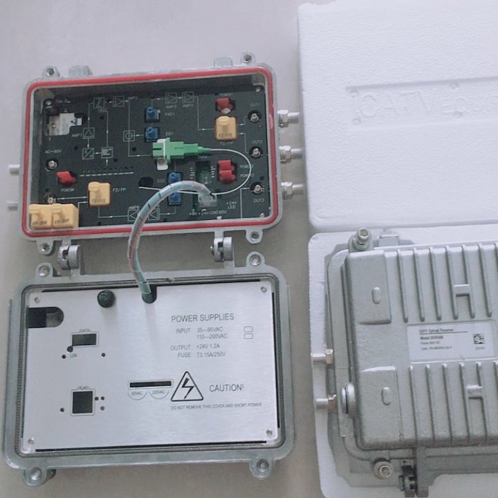 4 Way Outdoor Ftth Catv Fiber Optic Receiver 4 Output Hfc Agc Optical ...