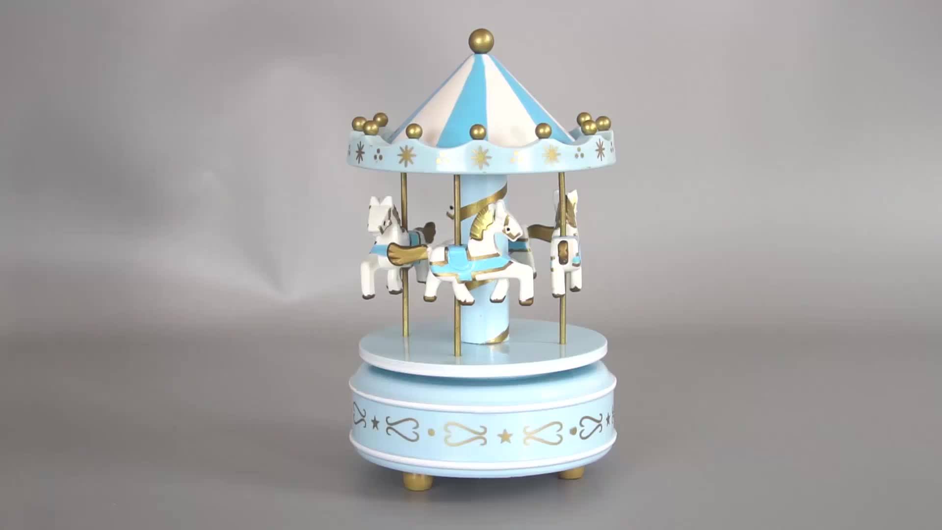 Customized Xmas Carrossel Decorative Kid Musical Toy Gift Wind Up Round ...