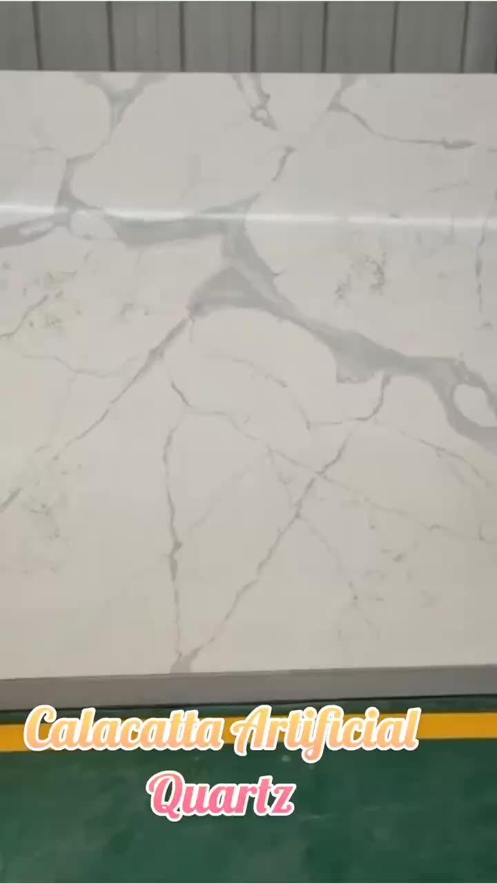 Artificial Stone White Alabaster Quartz Slab Calacatta Quartz ...