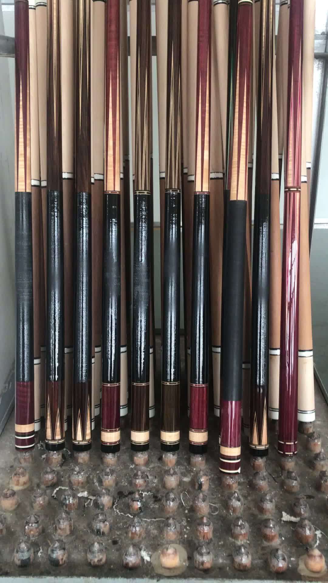 4 Points Inlay Ebony Wood Handmade Pool Cue - Buy Canadian Pool Cues ...