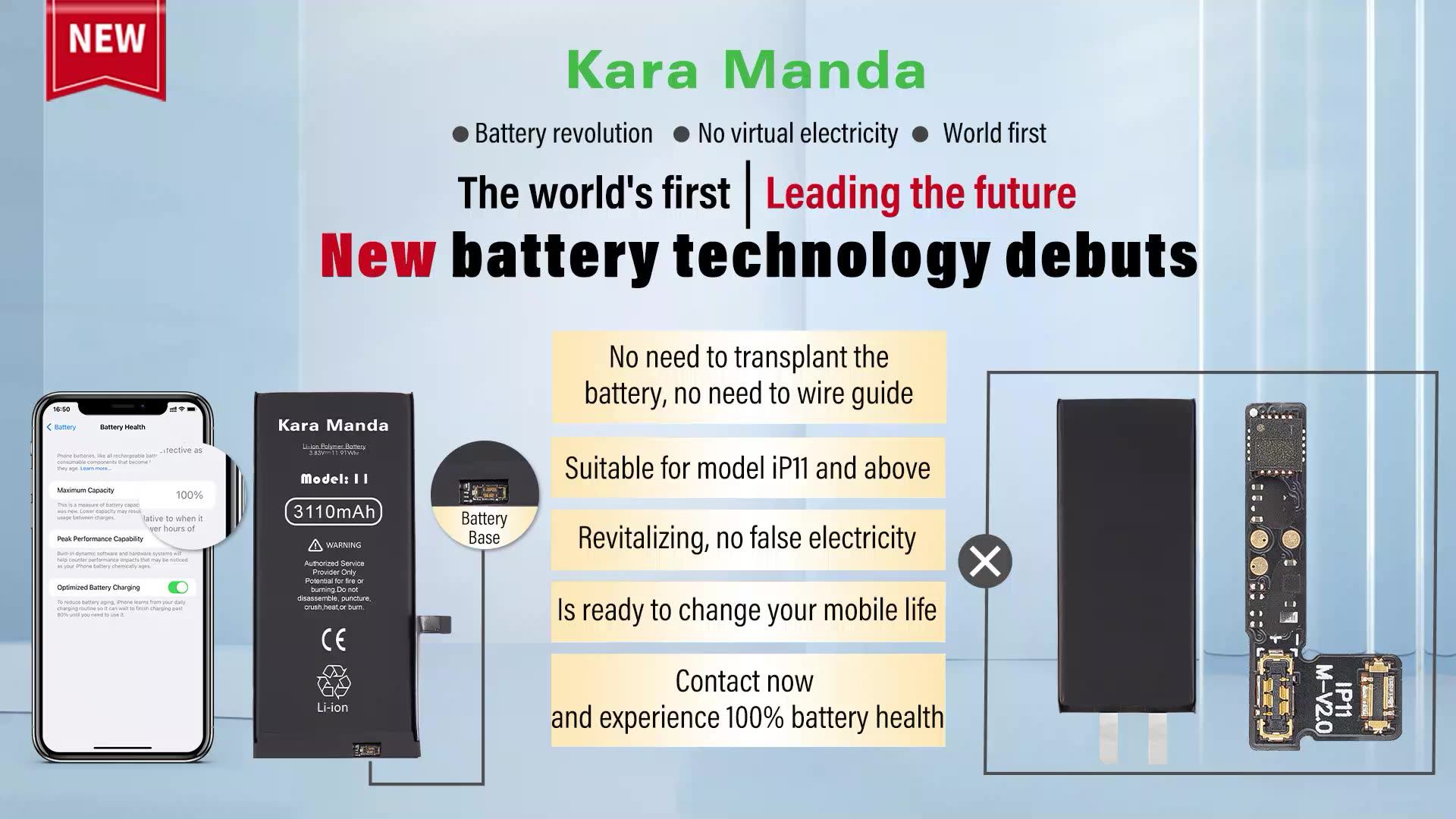 Kara Manda High-tech Km Battery Np Popup Battery For Iphone 6 6s 7 8 X ...