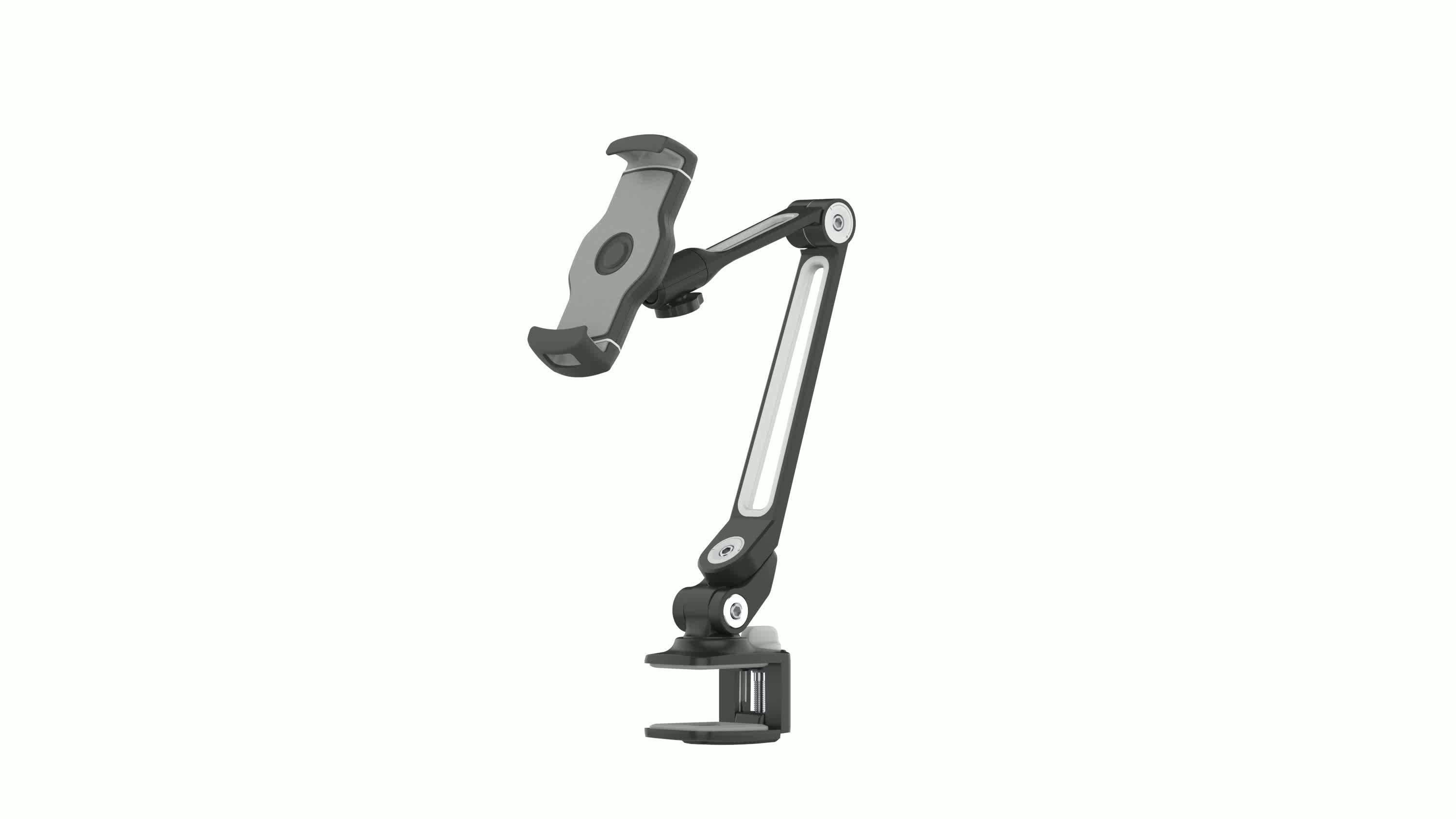 Lazy Bracket Aluminum Adjustable Long Arms Flexible Phone Holder Tablet ...