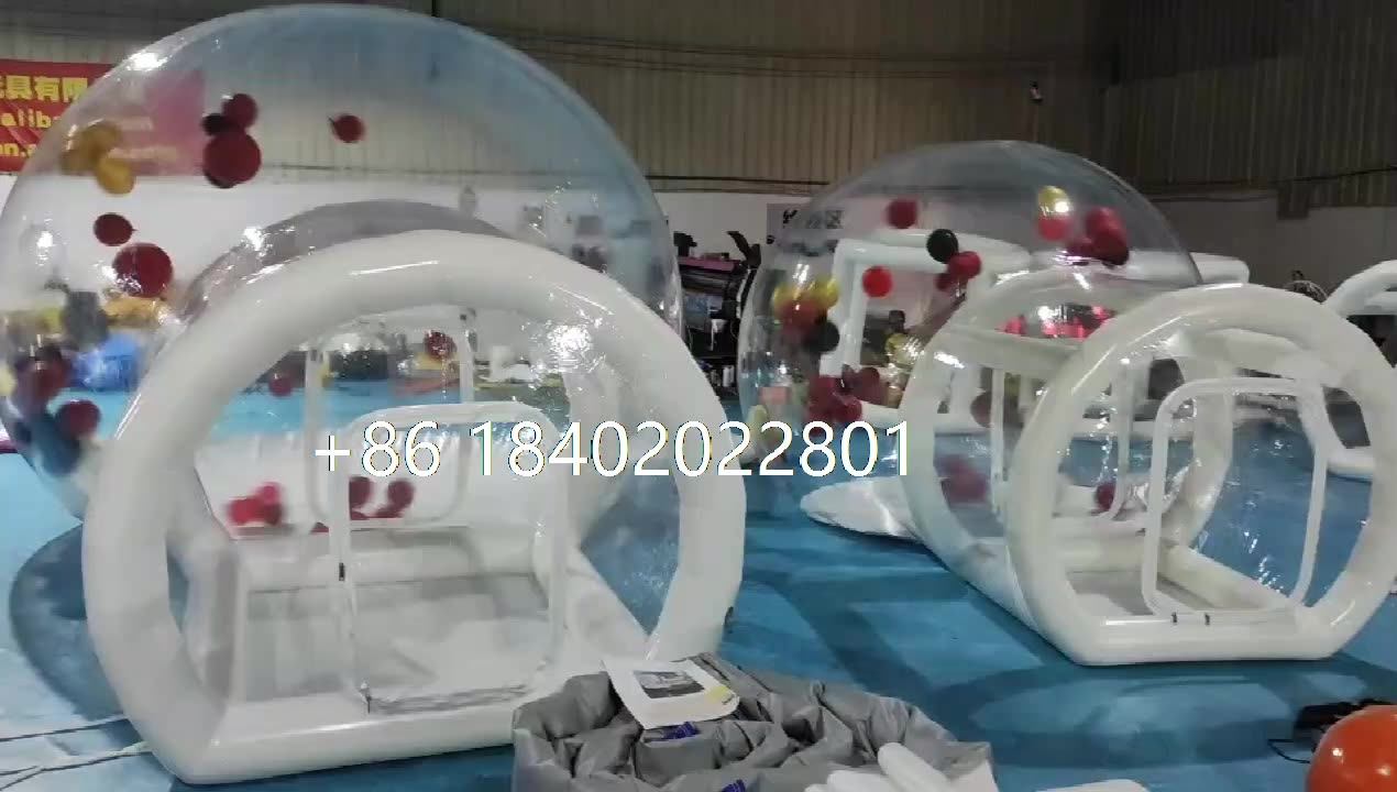 Bubble Bounce House Balloons Blowing Inside Clear Crystal Igloo ...