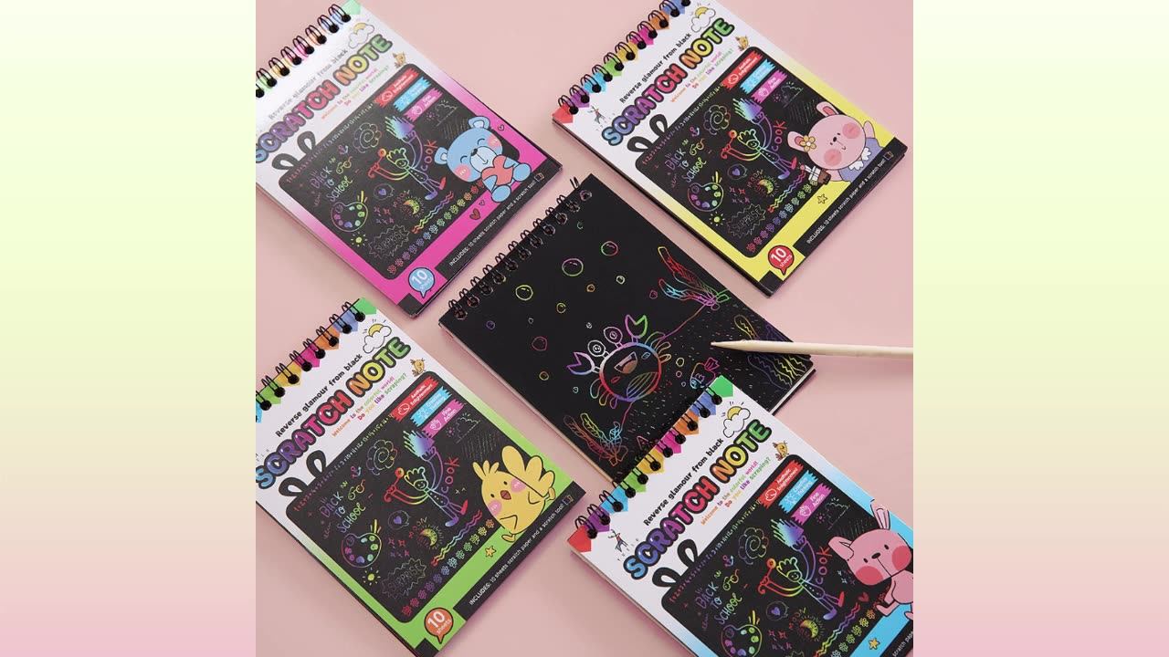 Children's Dazzling Diy Scratch Painting Creative Graffiti Scratch Book ...