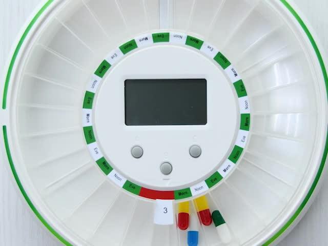 Smart Automatic Dispenser Electronic Round Plastic Pill Box - Buy Round ...