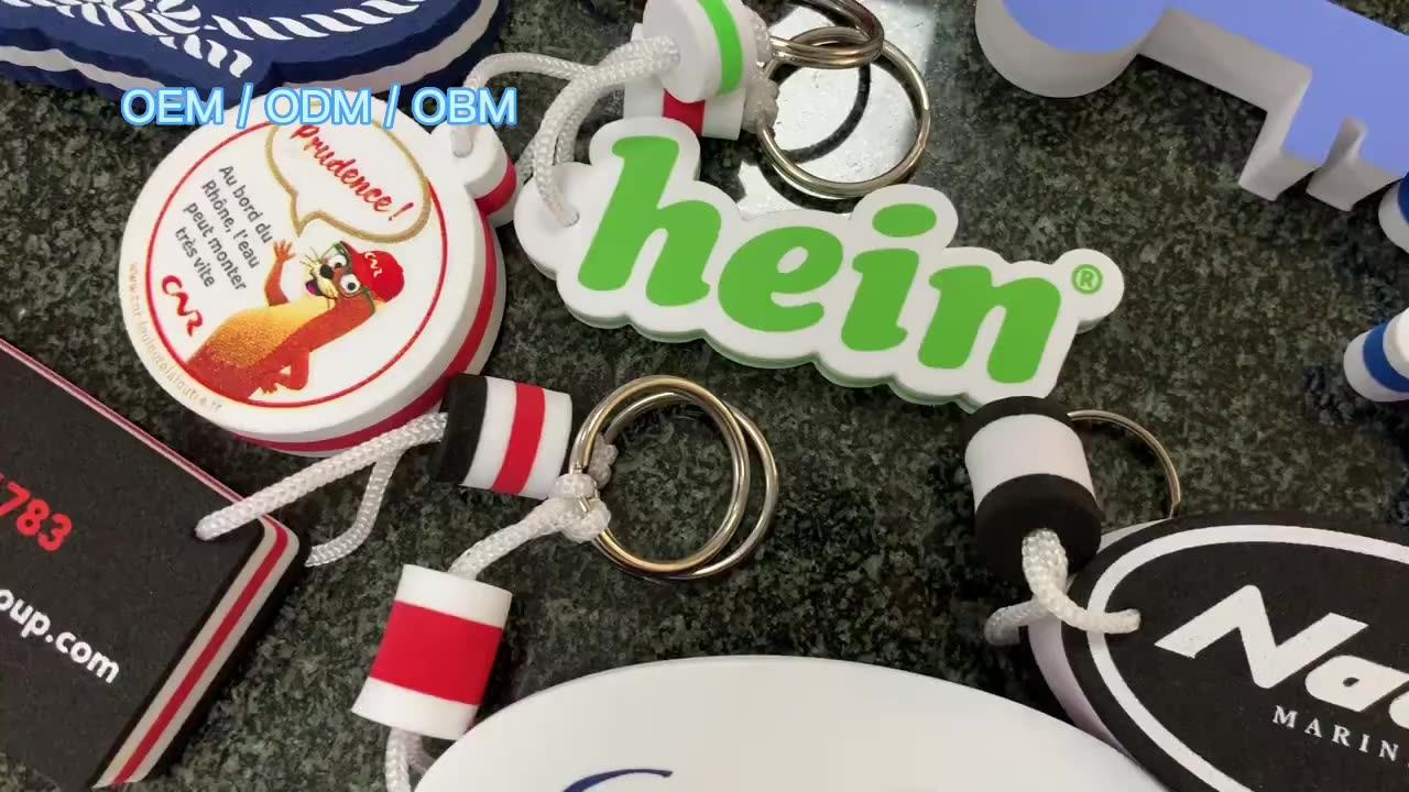 Custom Logo Shape Cylindrical Printed Logo Boat Key Chain Eva Materia ...