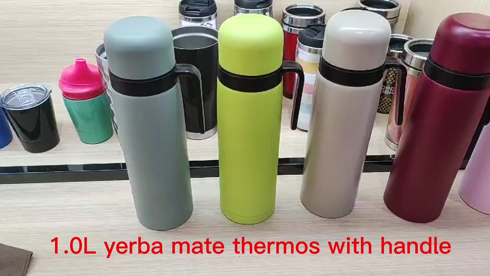 Termo Acero Inoxidable 1 Litro Media Asa Tapon Matero Yerba Mate Thermos 1000 Ml Stainless Steel ...