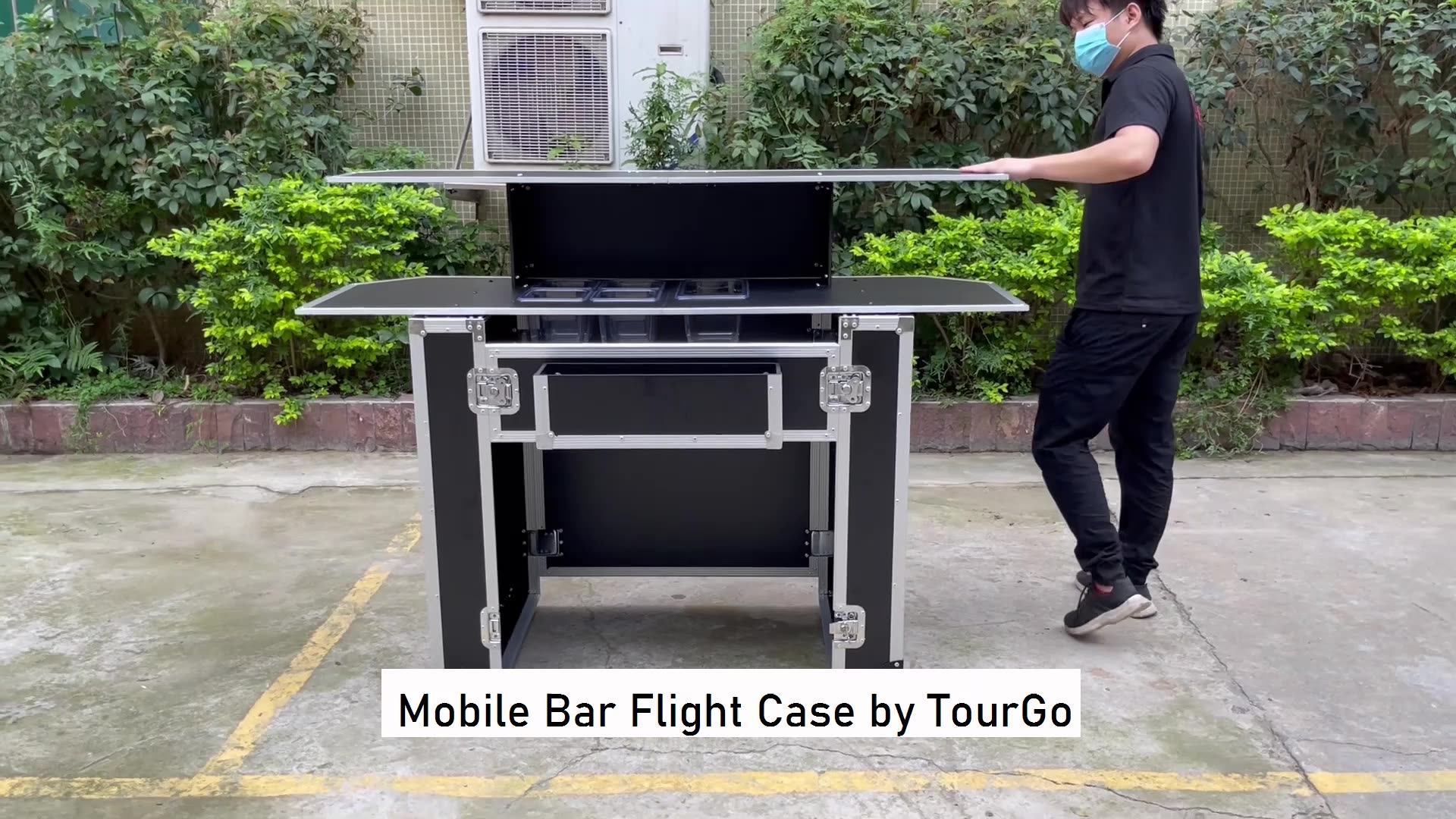 Easy Assembly And Disassembly Portable Bar Flight Case With Wheels And ...