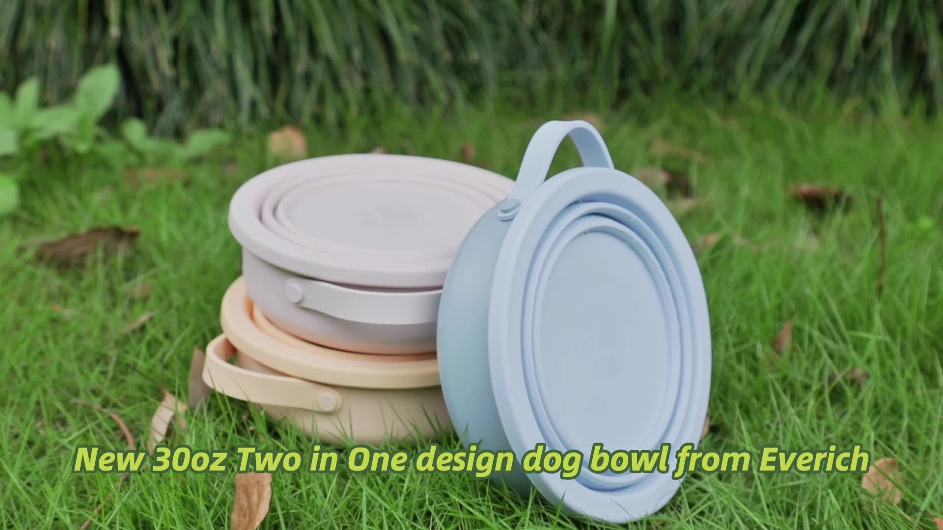 32oz Stainless Steel Dog Bowl With Silicone Lid And Bowl Removable With ...