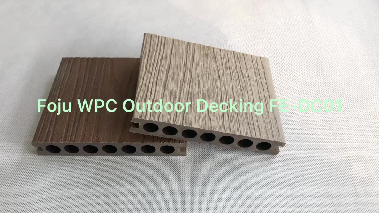 Foju Wpc Teak Color Wpc Terrace Outdoor Fireproof Capped Wood Fiber Waterproof High Quality ...
