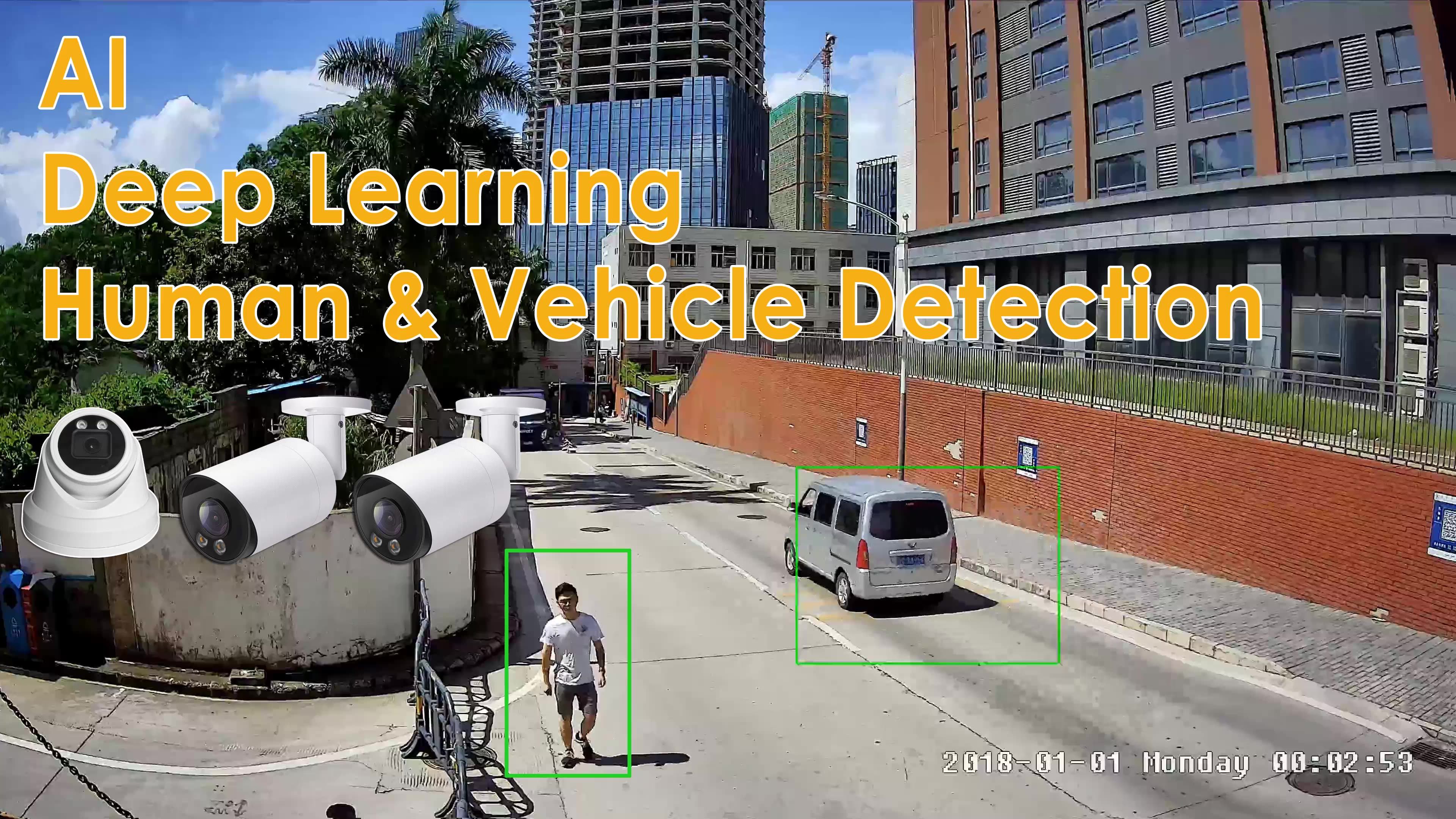Human Vehicle Detection Ai 4k Turret Full Color Image Ip Camera Imx415 ...