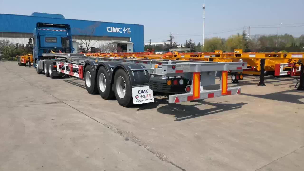 Cimc 40ft Gooseneck Combo Container Skeletal Trailer - Buy Cimc Qingdao ...