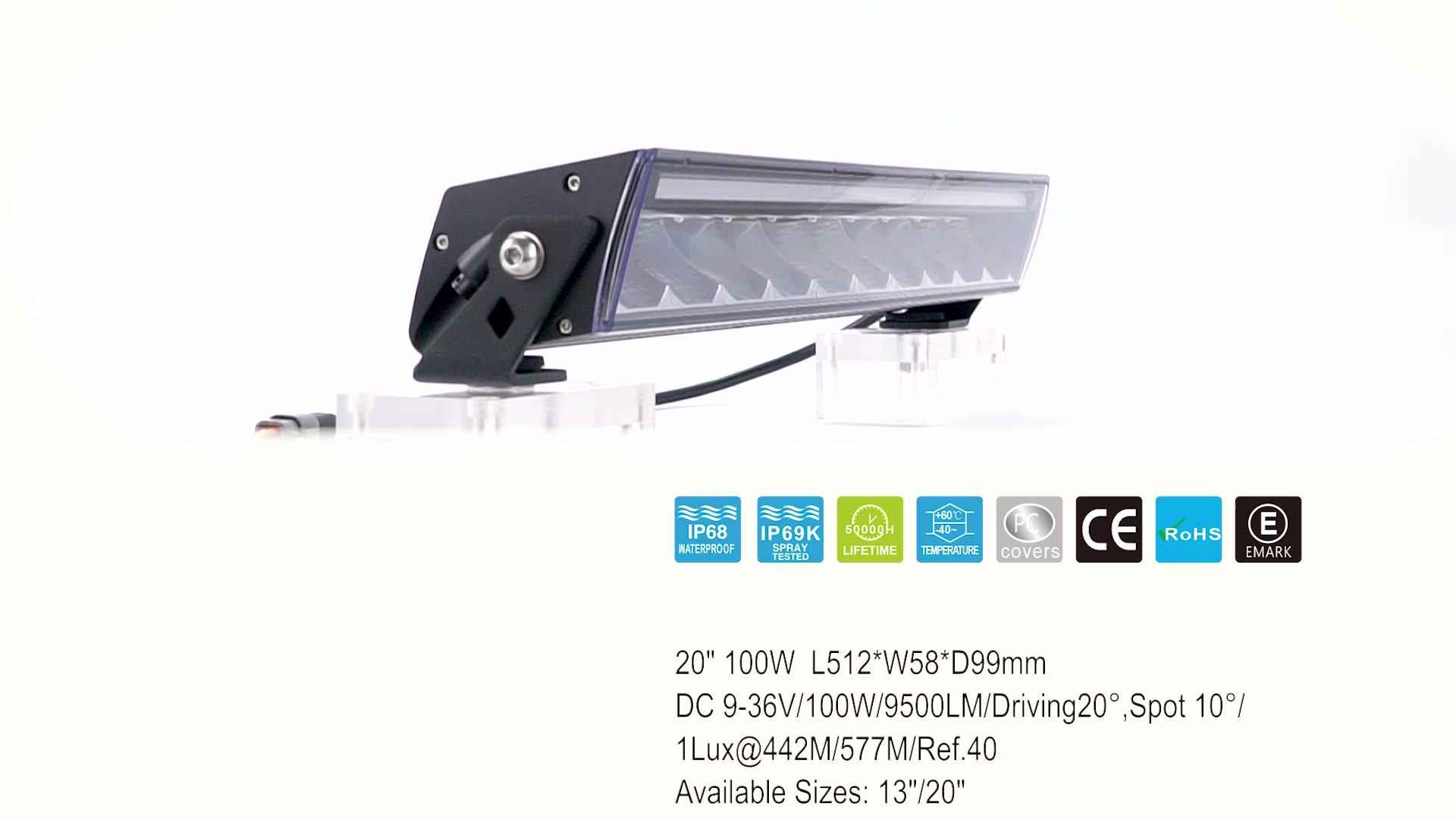 Diamond Driving Light Bar 13inch 20inch 60w 100w Led Light Bar Drl ...