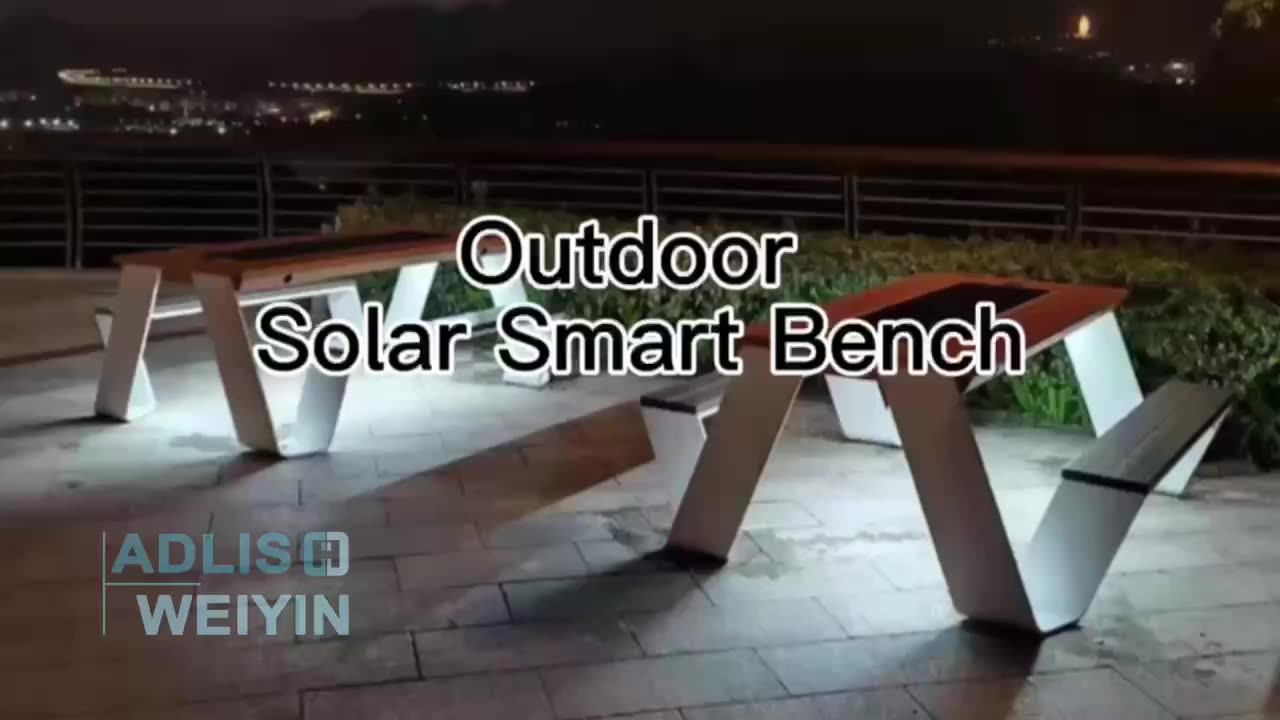 Hot Sale Smart Solar Powered Table For Mobile Charging With Wireless ...