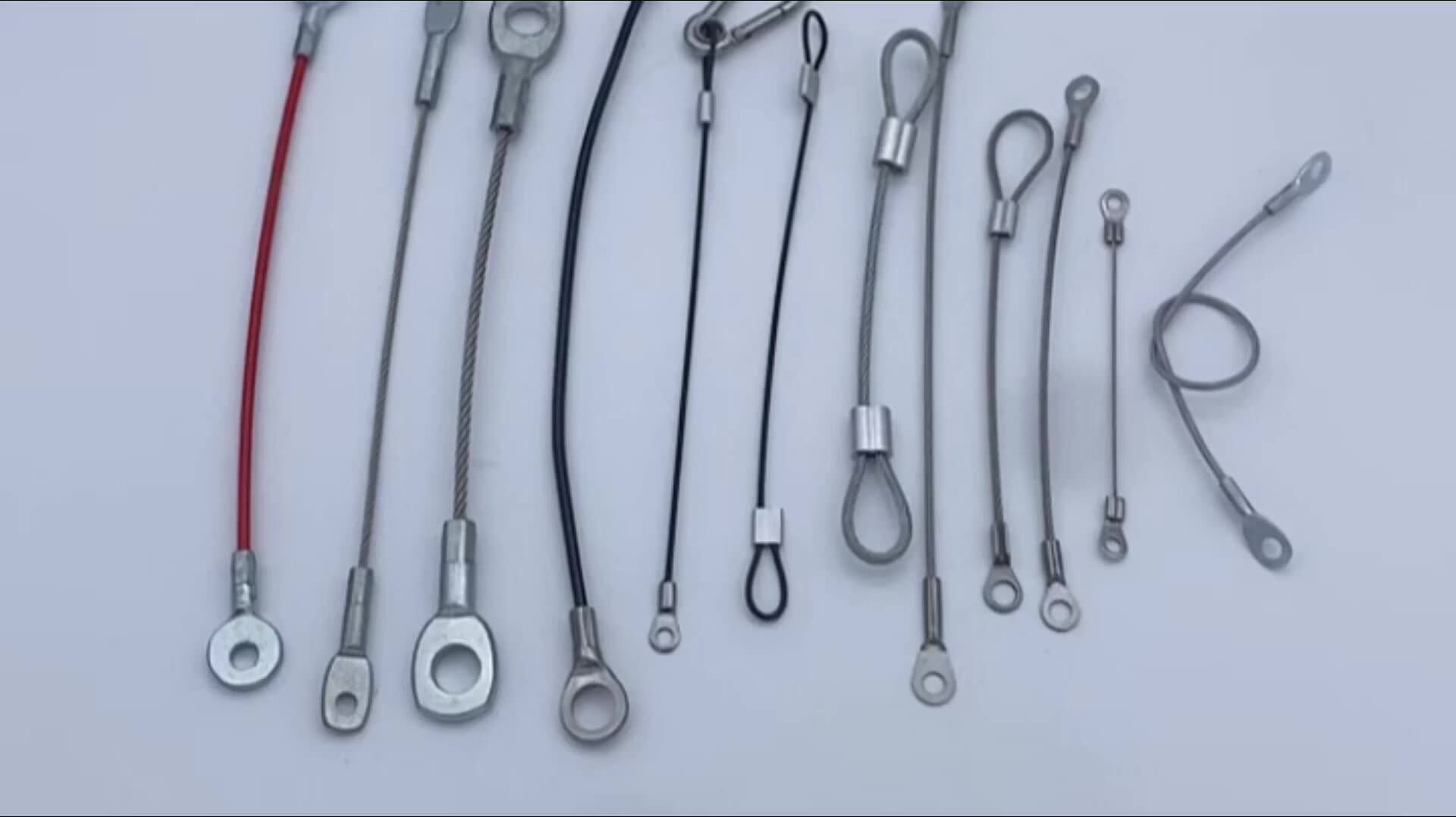 Safety Steel Wire Rope Sling Cable With Swaged End Terminals Eyelet ...