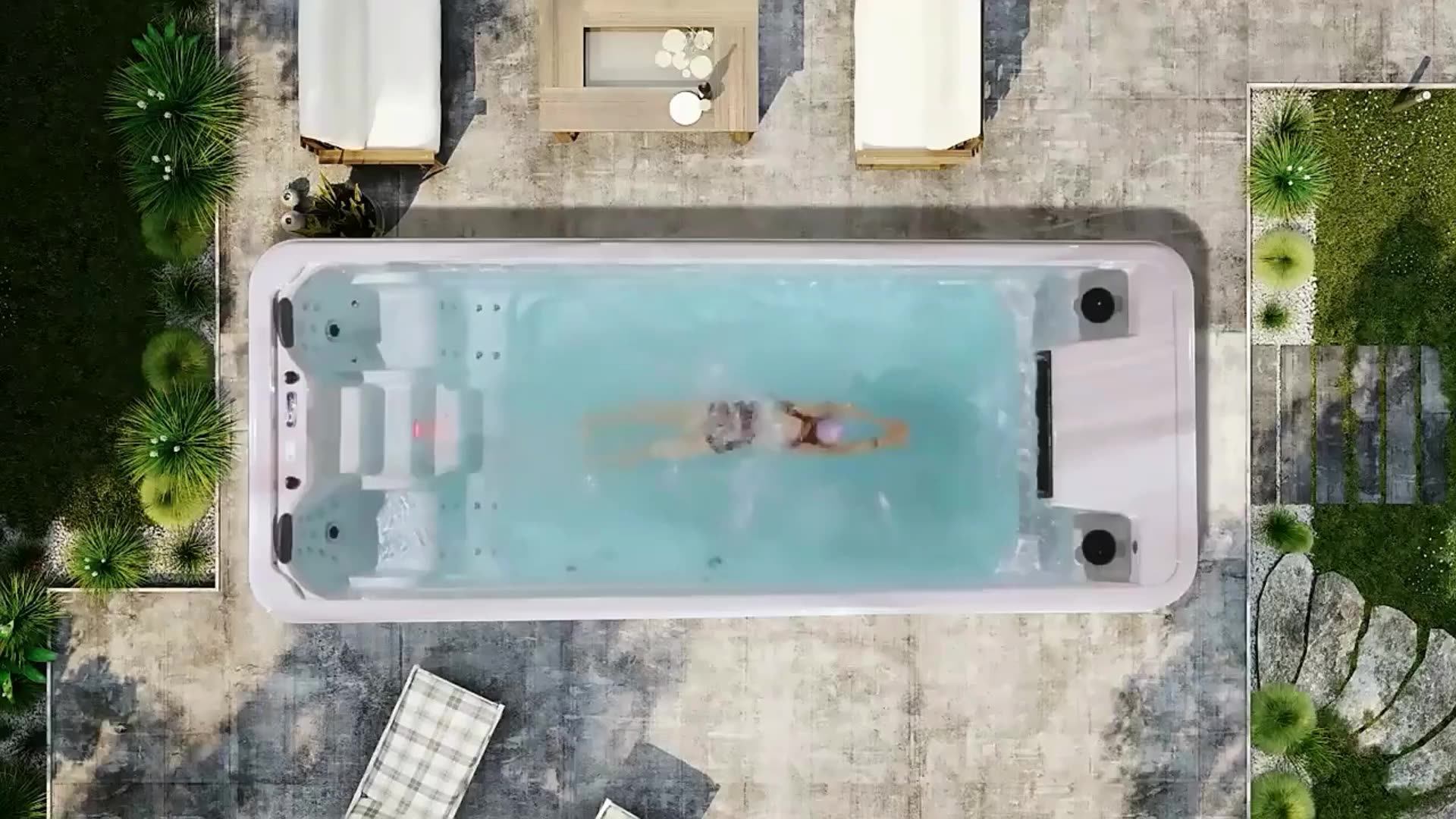 Swim Spa Enclosure/ Hotel Swim Spa/ Jet Nozzle Outdoor Swimming Pool ...