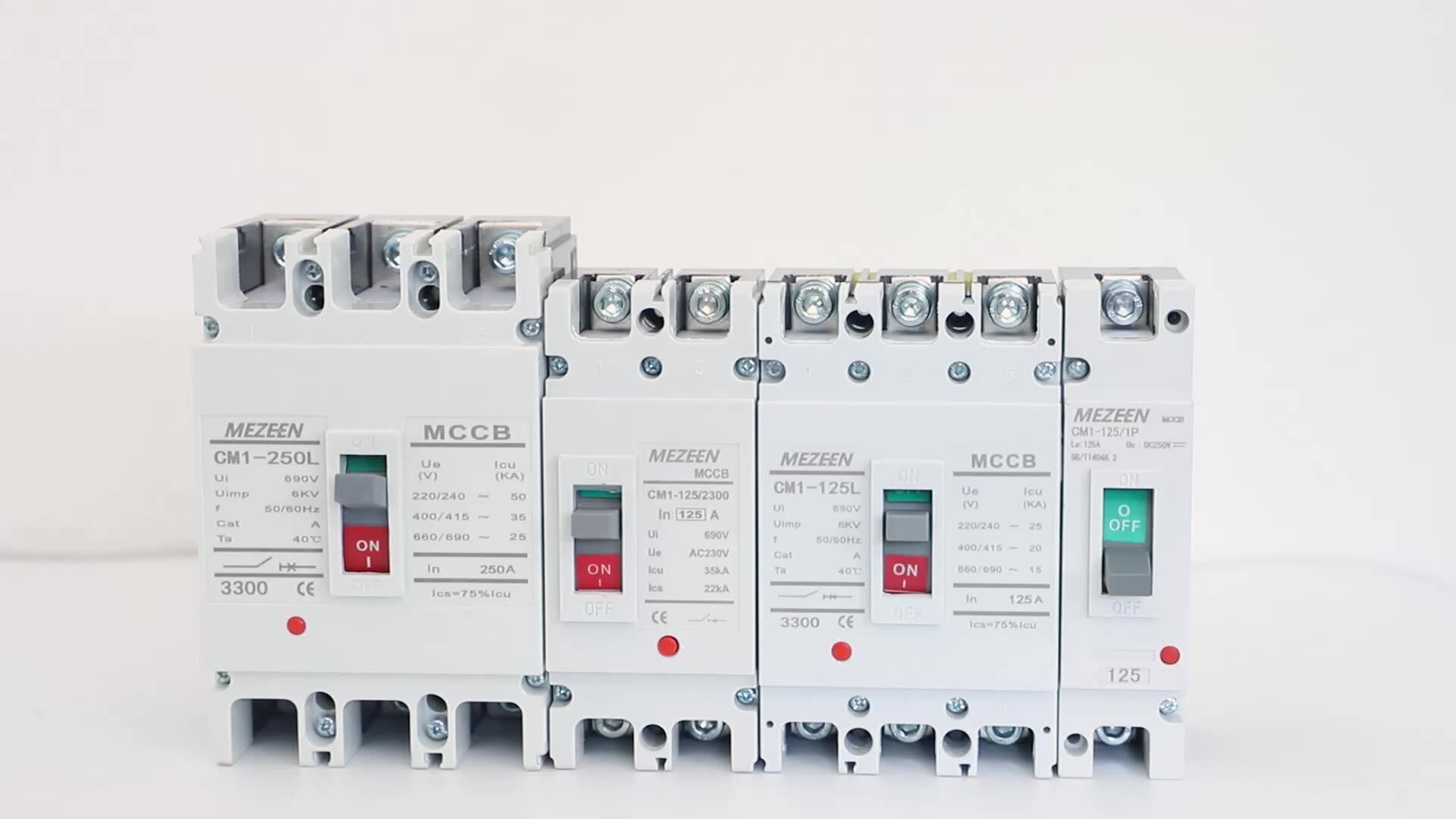 Molded Case Circuit Breaker Switch 1 Pole 32 40 63 100 125 250 Amp Dc ...