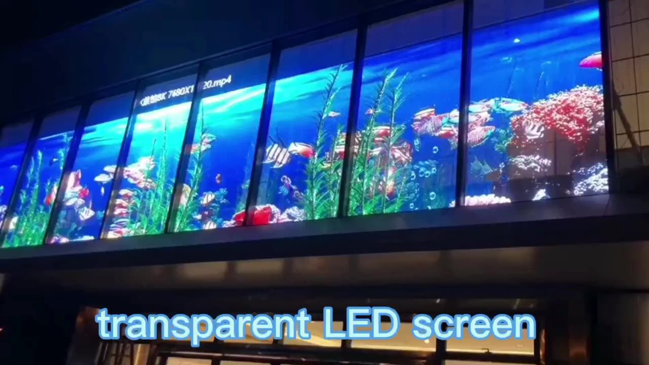 Indoor Led Transparent Screen Shop Window Advertising Transparent Led ...