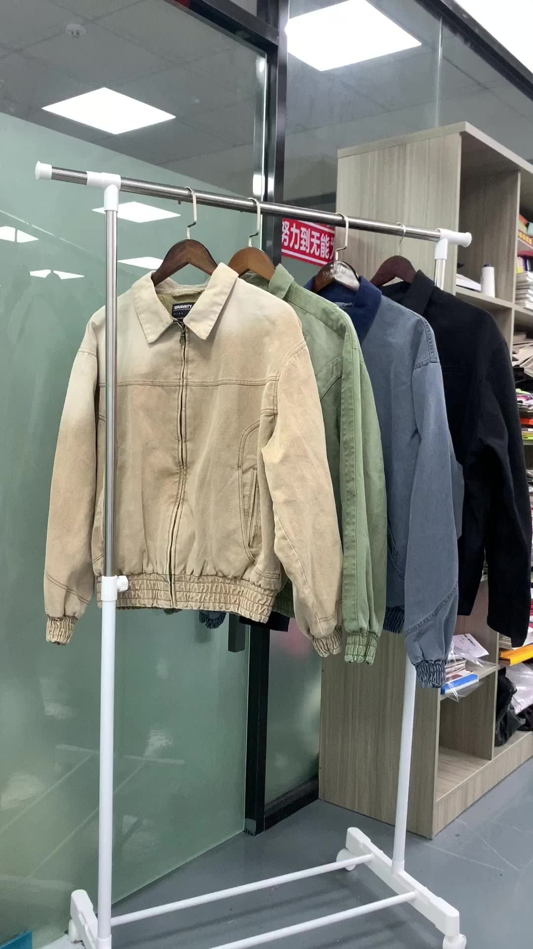 Wt Custom Workwear Jacket Screen Print Corduroy Neck Zip Up Vintage ...