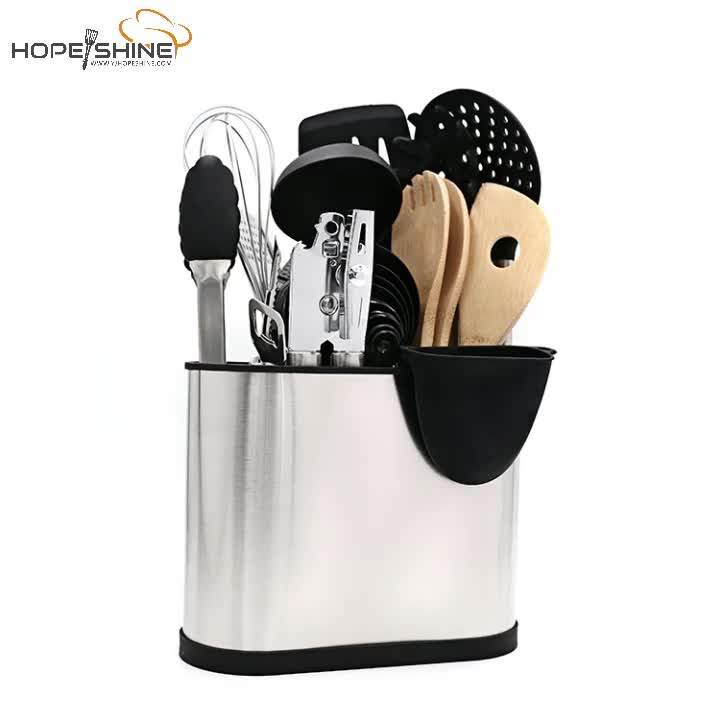 16pcs Multi-function Silicone Utensil Set With Stainless Steel Handle ...