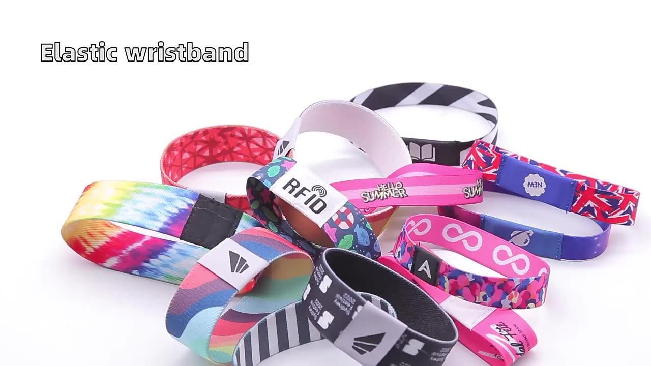 Passive Rfid Fabric Wristbands Hf/nfc Ntag215 Smart Elastic Rfid Woven ...