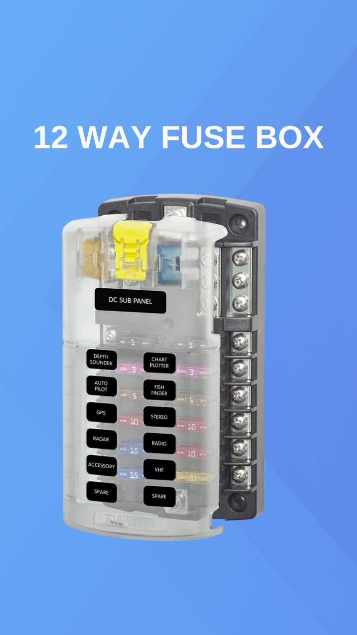 12-way Waterproof Negative Fuse Block Fuse Box With Led Indicator 12 ...