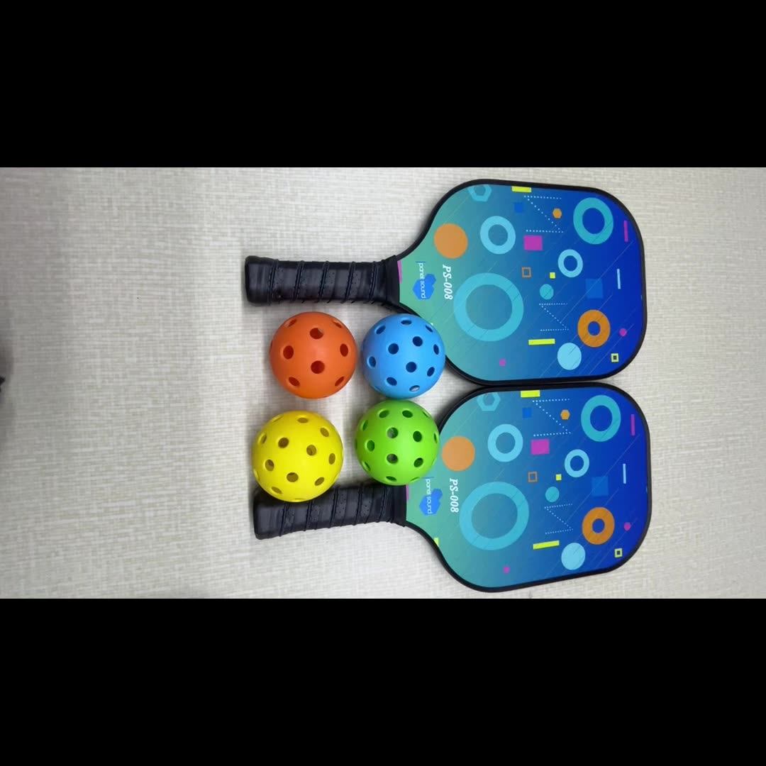 Pickleball Paddle Racket Set Of 2 Raw Glass Fiber Customised Patterns ...