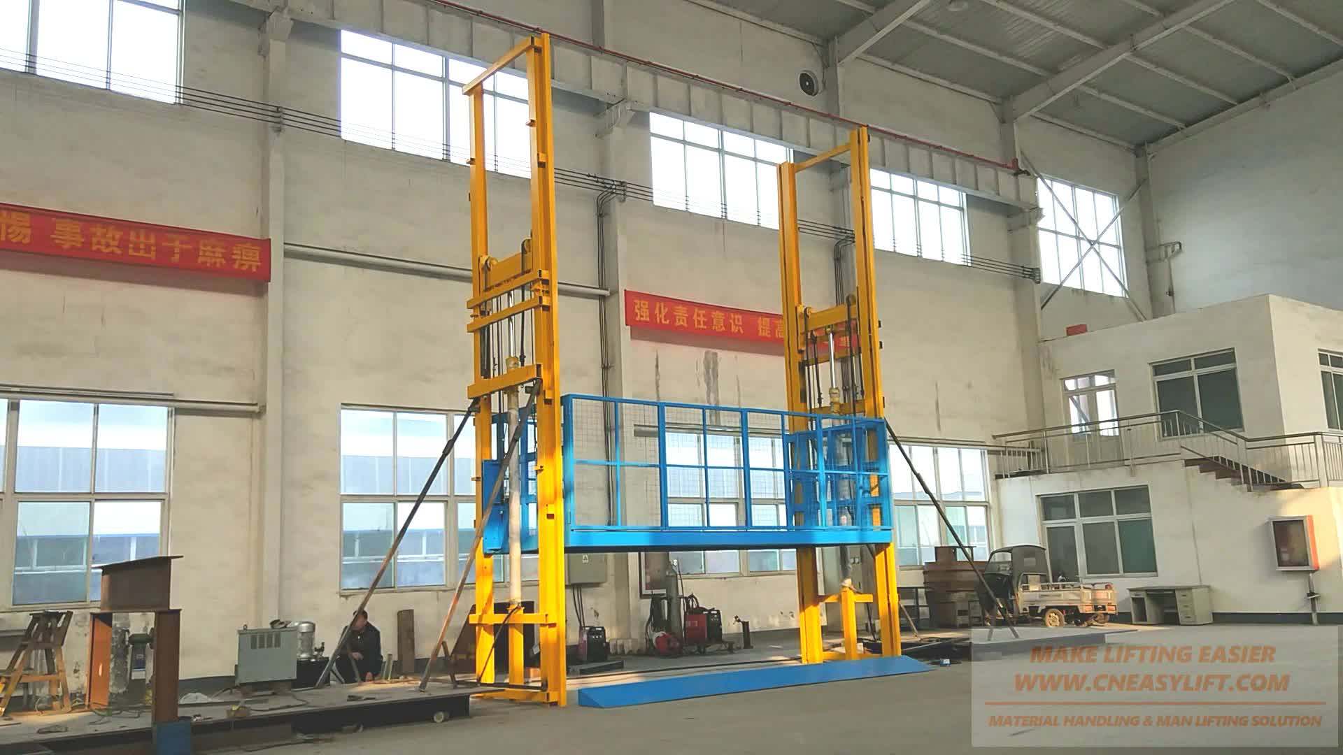 2 Ton Electric Cargo Lift Warehouse Wall Mounted Small Cargo Elevator ...