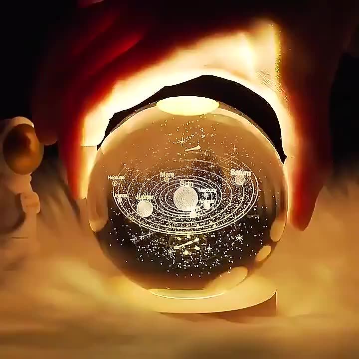 3d Laser Jupiter Solar System Planet Moon Usb Charge Led Crystal Ball ...