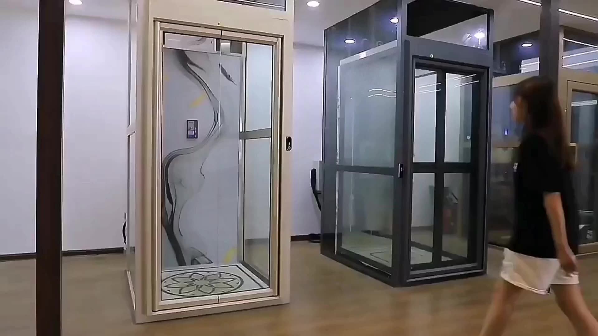 Luxury Design Gold Metal Texture Villa House Passenger Elevator ...