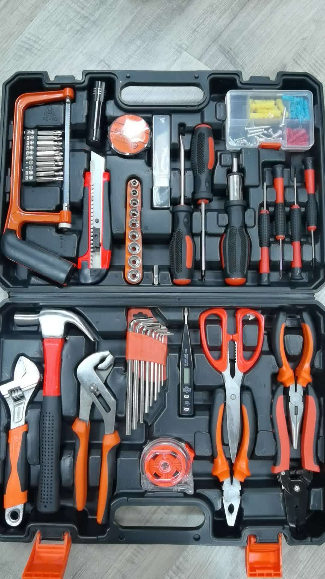 Home Hand Tool Set Household Woodworking Combination Toolbox Auto ...