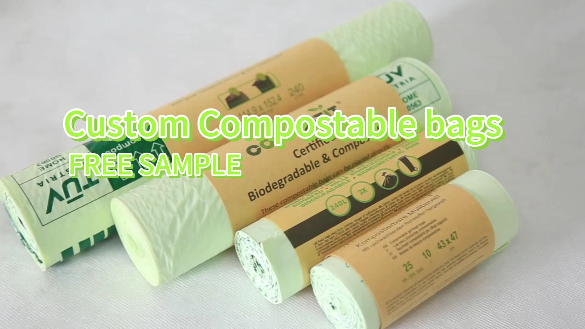 Sustainable Eco Friendly Cornstarch Based 100% Compostable Custom Logo Print Biodegradable ...