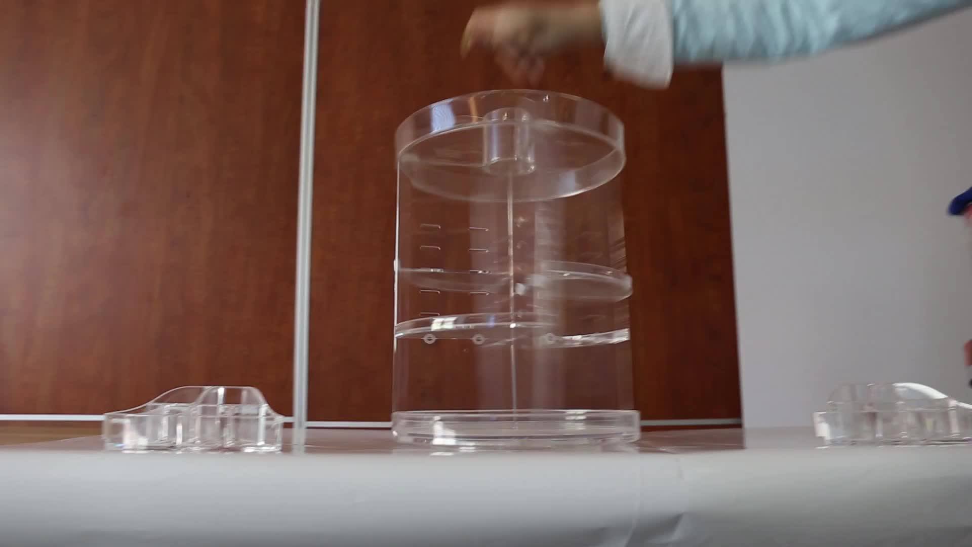 Rotating Transparent Acrylic Makeup Cosmetic Display Counter Revolving ...