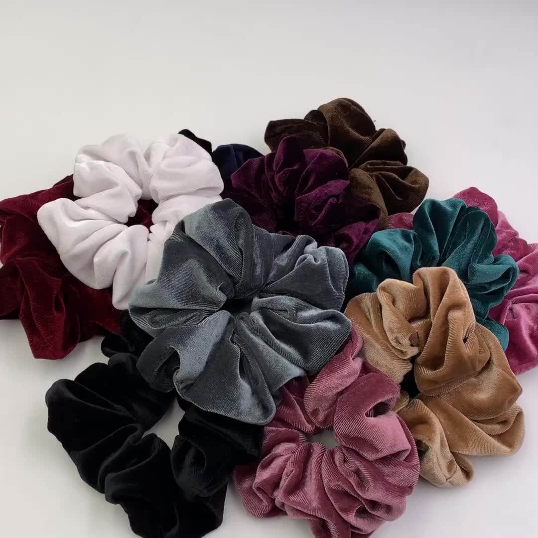 In Stock Large Velvet Hair Scrunchies For Women Or Girls With Custom ...