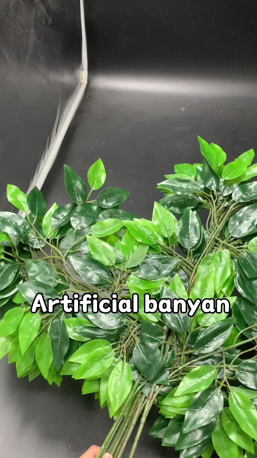 Wholesale Artificial Banyan Leaves Green Plants Ficus Branches Real ...