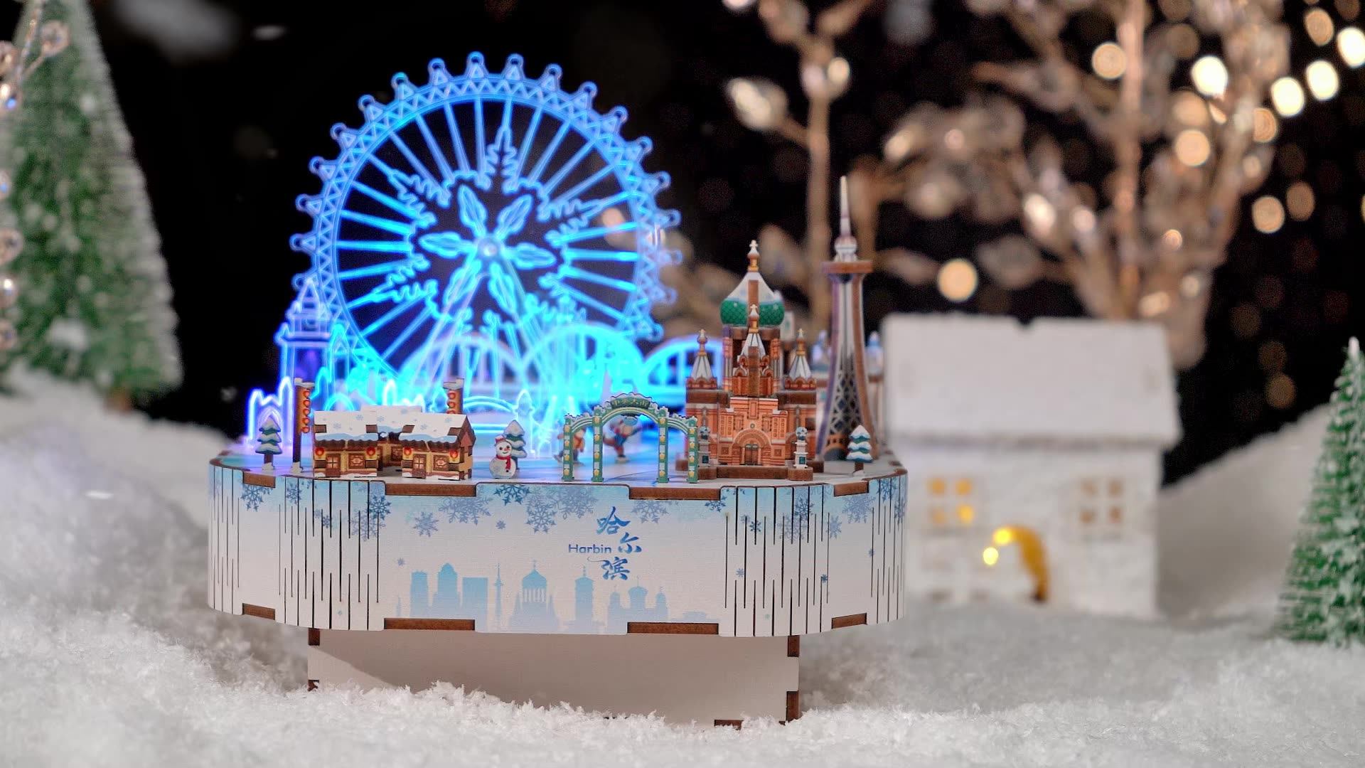 Tonecheer Snow World Music Box The Song Katyusha Ice And Snow Music Box ...