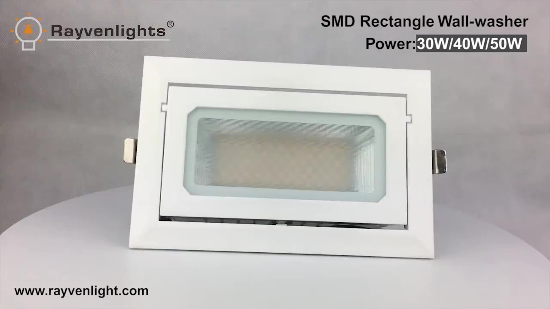 Aluminum Rectangular Recessed Led Commercial Downlight Cct Adjustable ...