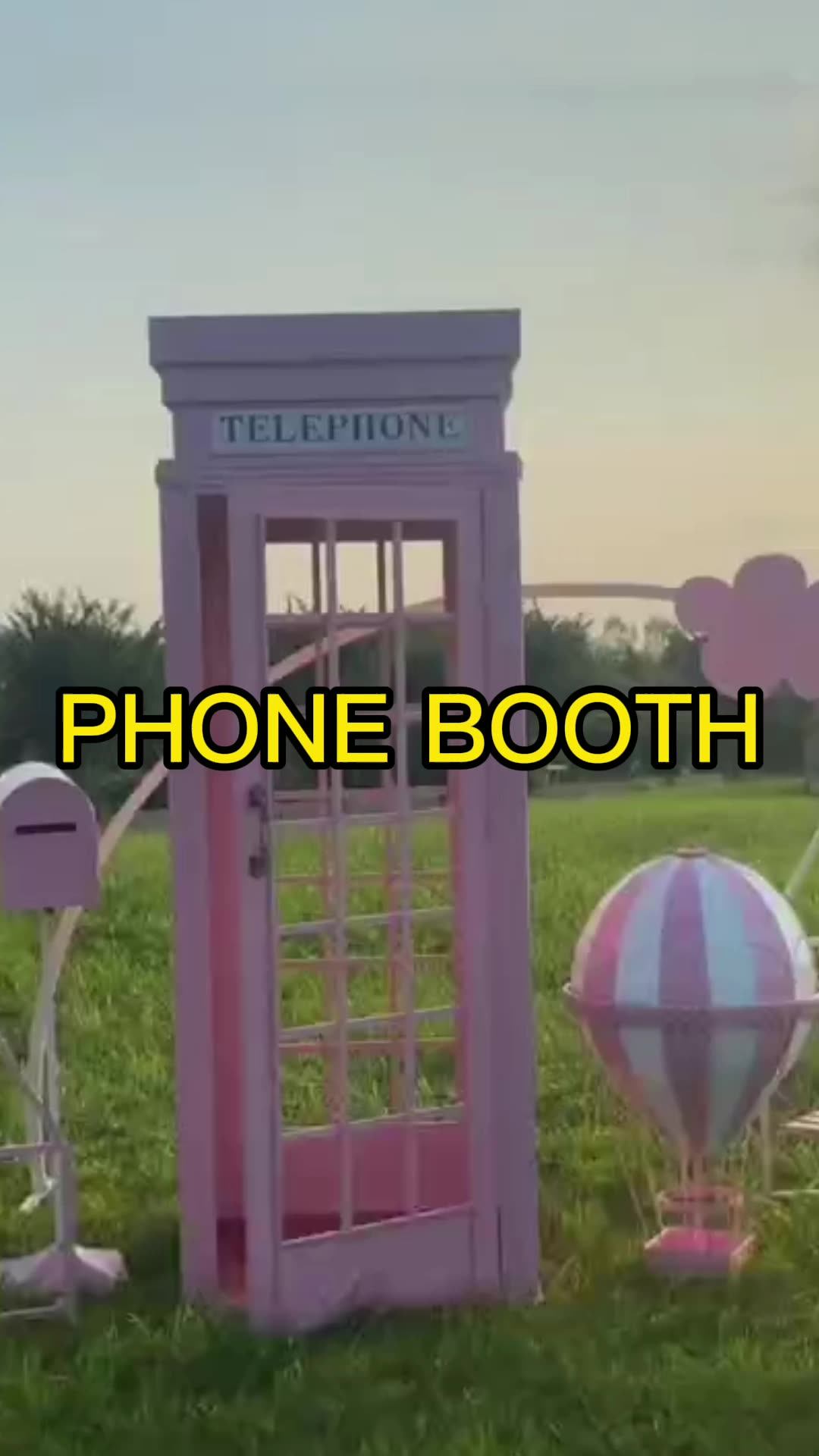Detachable Pink British Booth London Retro Telephone Booth Phone Booth ...