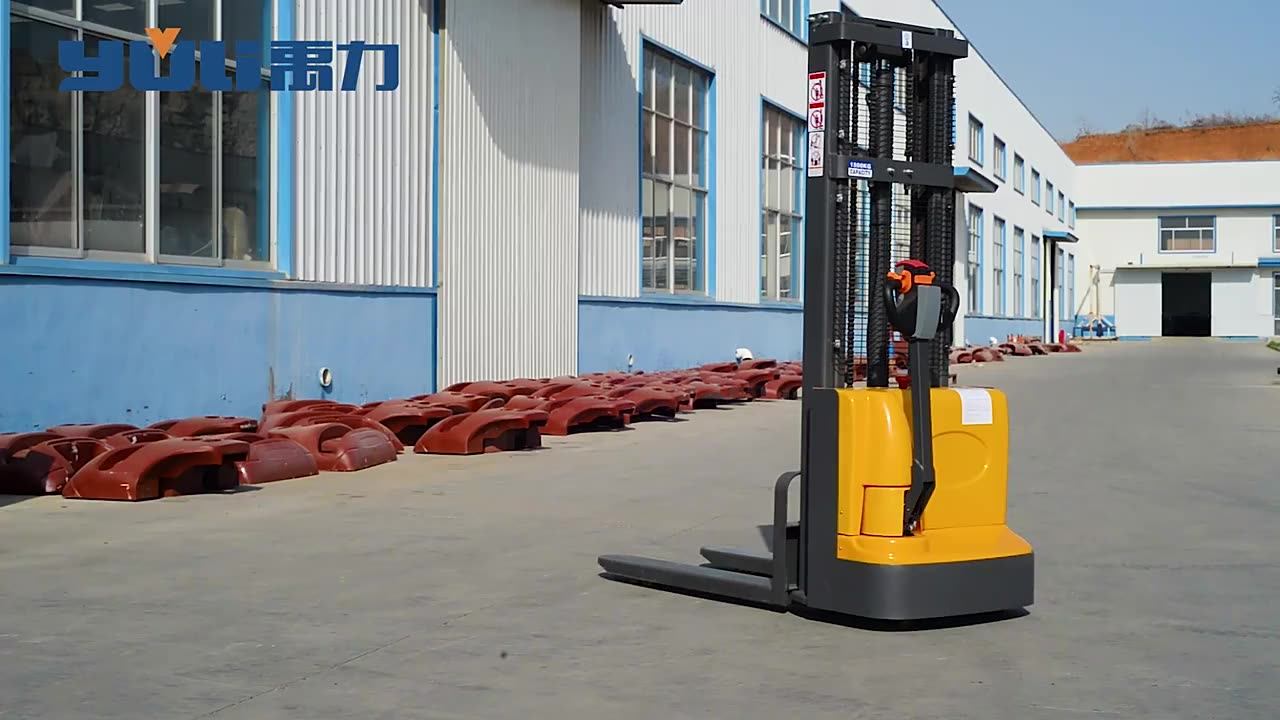 Yuli Full Electric Pallet Stacker Lift Height Forklift Electric Stacker ...