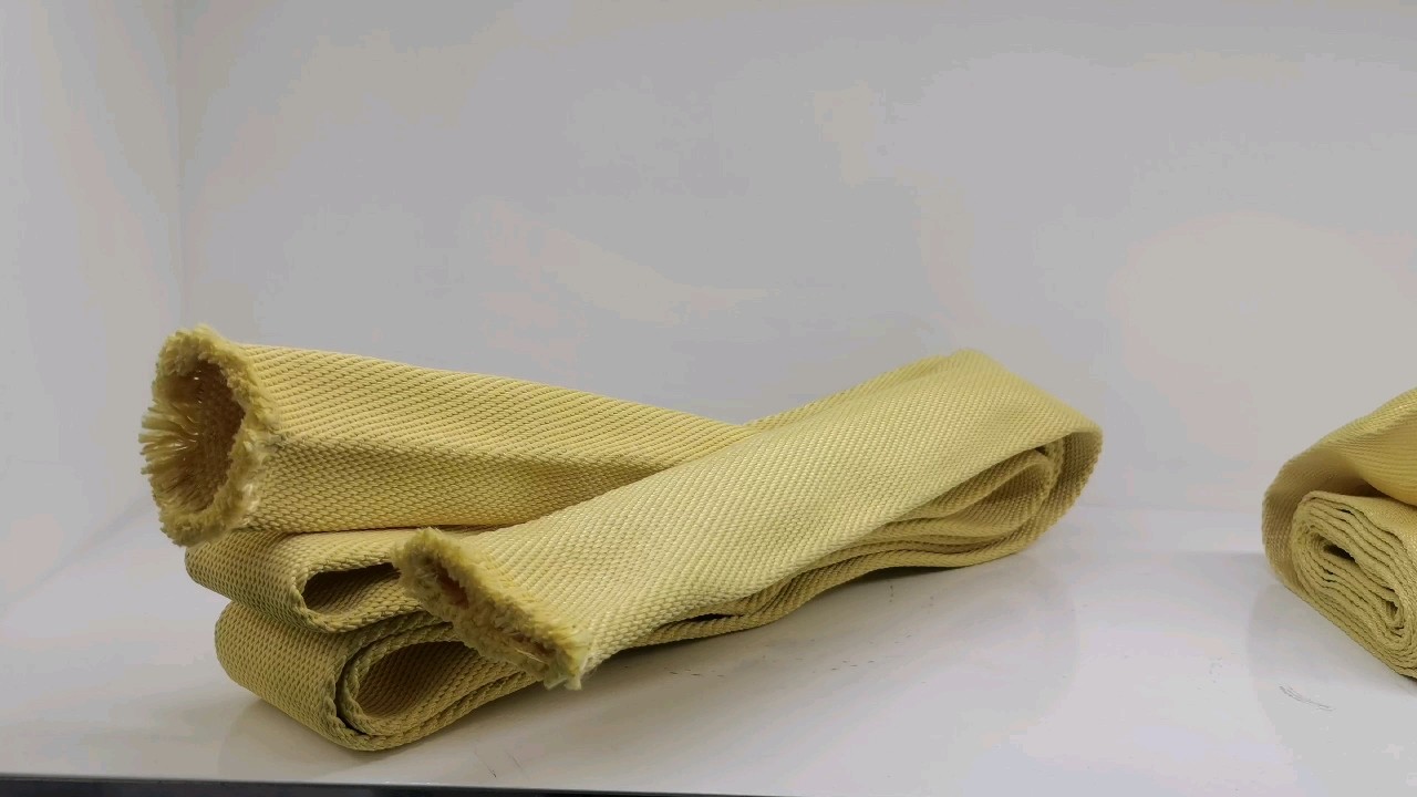 Aramid Tubular Webbing Hollow Sleeve Fire Proof Red Color Heat ...