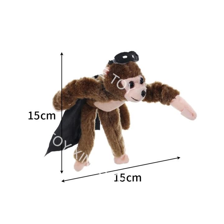 Flying Cartoon Plush Monkey Screaming Flying Slingshot Toy 15 Cm ...