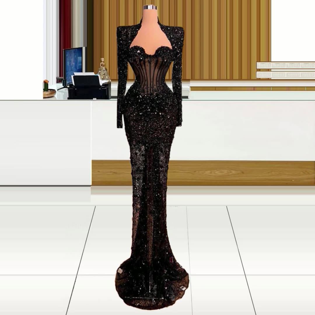 Black Diamond Performance Wear Banquet Vestidos De Fiesta Vintage ...