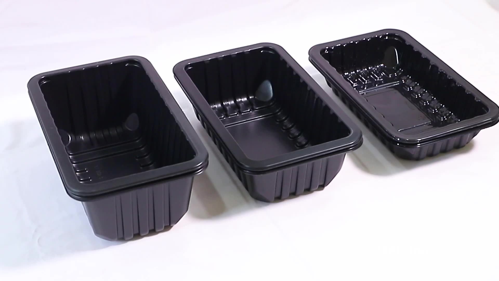 Black Rectangular Pp Pe Blister Sealable Thermoforming Plastic Industry ...