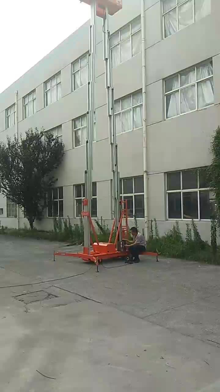 Aluminium Electric Work Platform With Dual Mast Aerial Work Platform ...
