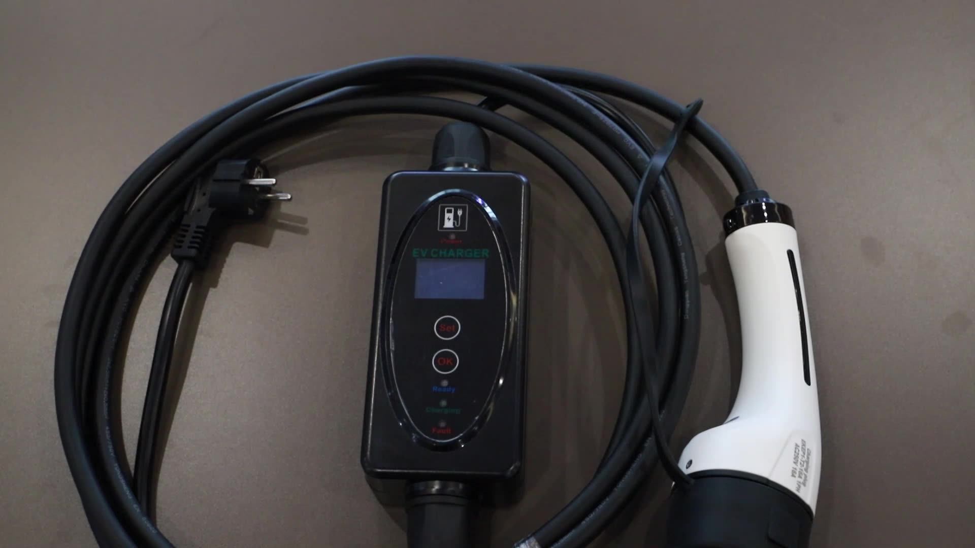 Ekec2 1ph 7.3kw 6a-32a Adjustable Cee T2 Plug 5m Length Model2 Ip67 ...