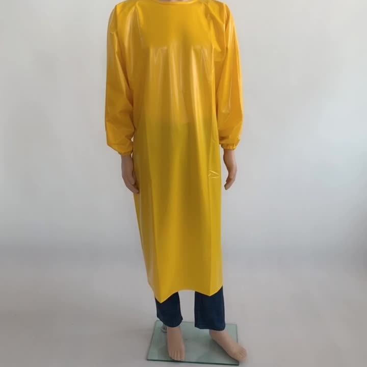 High-quality Yellow Waterproof,Oil-proof,Acid Proof Long-sleeved Apron ...