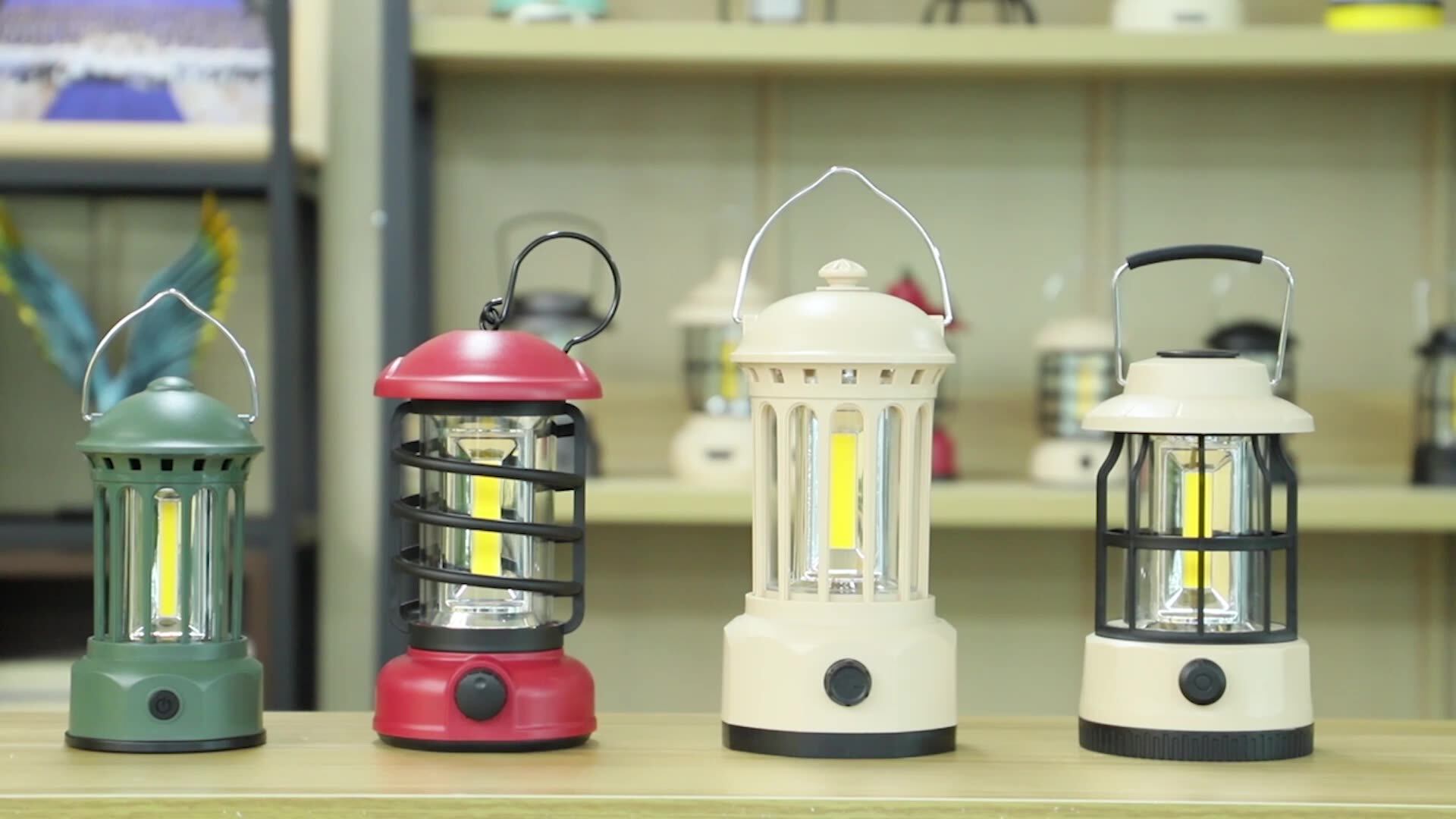 Handle Portable Warm Led Camping Lanterns Usb Rechargeable Vintage Led ...